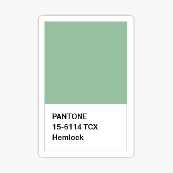"Pantone Colour 15-6114 TCX Hemlock" Sticker for Sale by DiabhalsDau ...