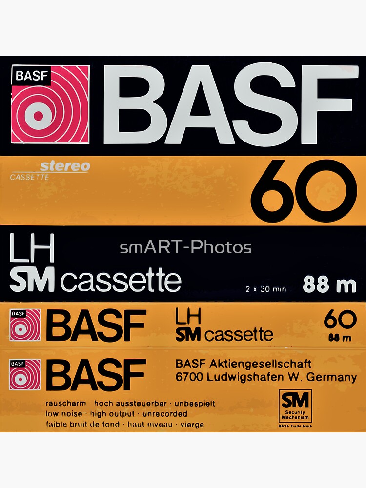 "BASF Tape Cassettes" Sticker for Sale by smART-Photos | Redbubble