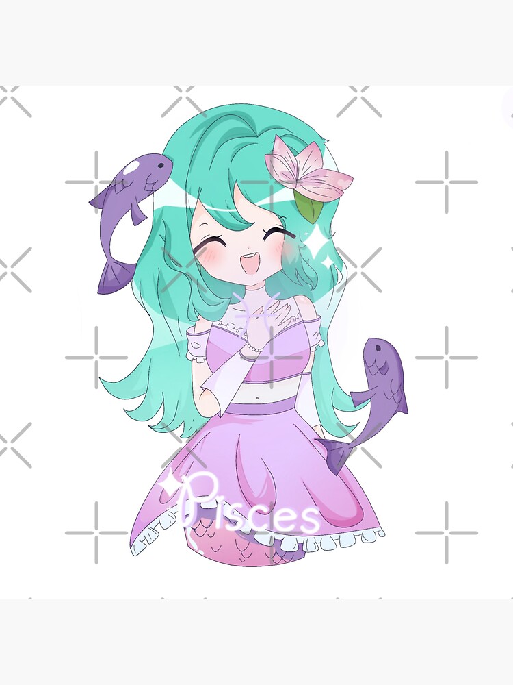 "Beautiful and colorful Anime Pisces Woman" Sticker by minimiou | Redbubble