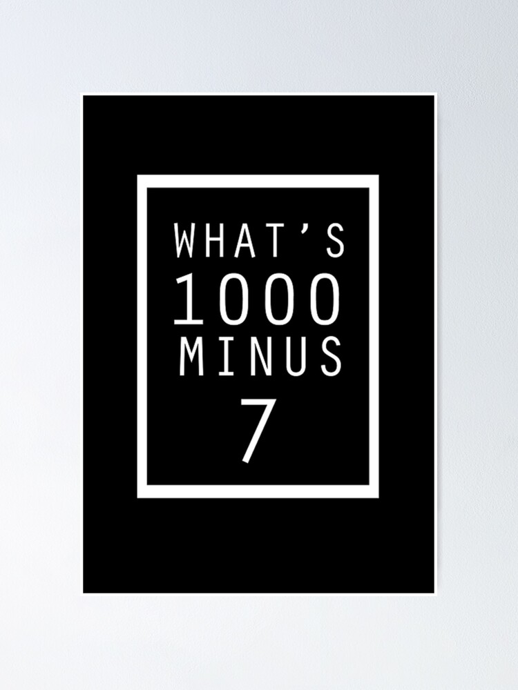 "Tokyo Ghoul What's 1000 minus 7" Poster for Sale by Azukiyo | Redbubble