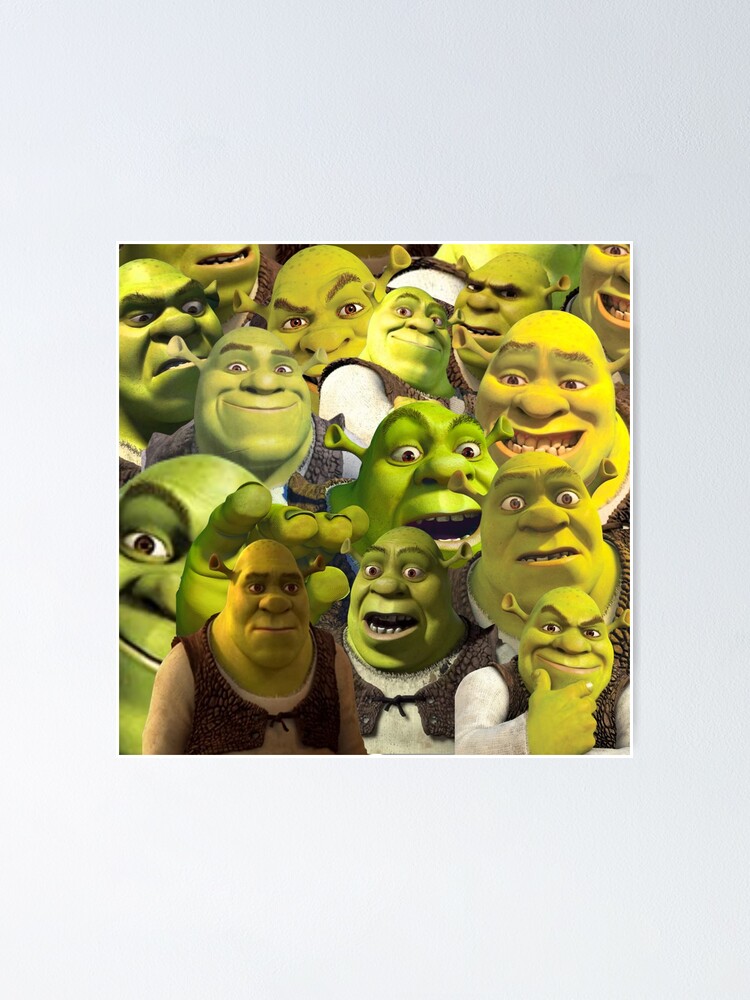 "Shrek Collage" Poster for Sale by chaoticvibes | Redbubble