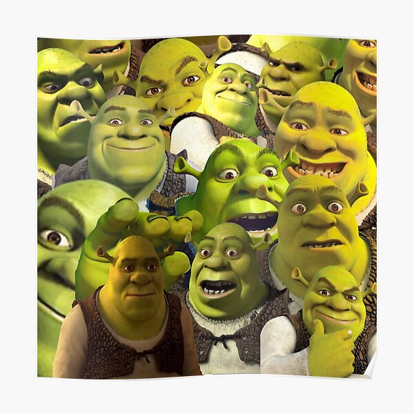 "Shrek Collage" Poster for Sale by chaoticvibes | Redbubble