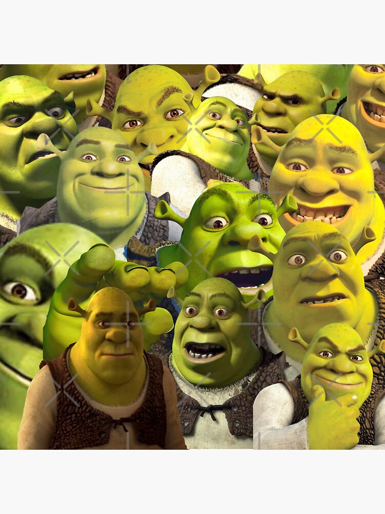 "Shrek Collage" Sticker for Sale by chaoticvibes | Redbubble