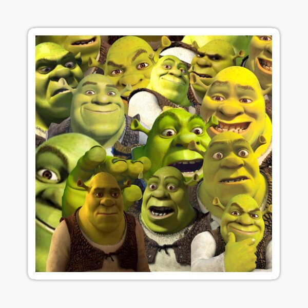 "Shrek Collage" Sticker for Sale by chaoticvibes | Redbubble