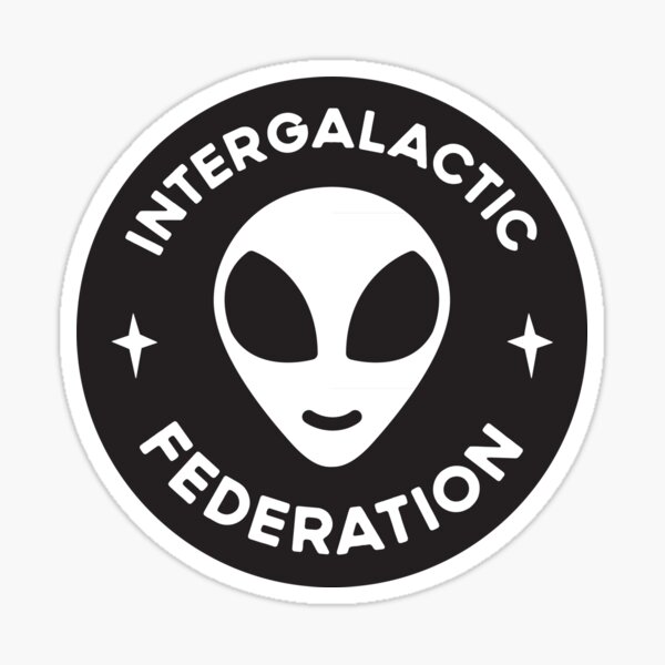 "Intergalactic Federation Alien Logo" Sticker for Sale by DoomSalad ...