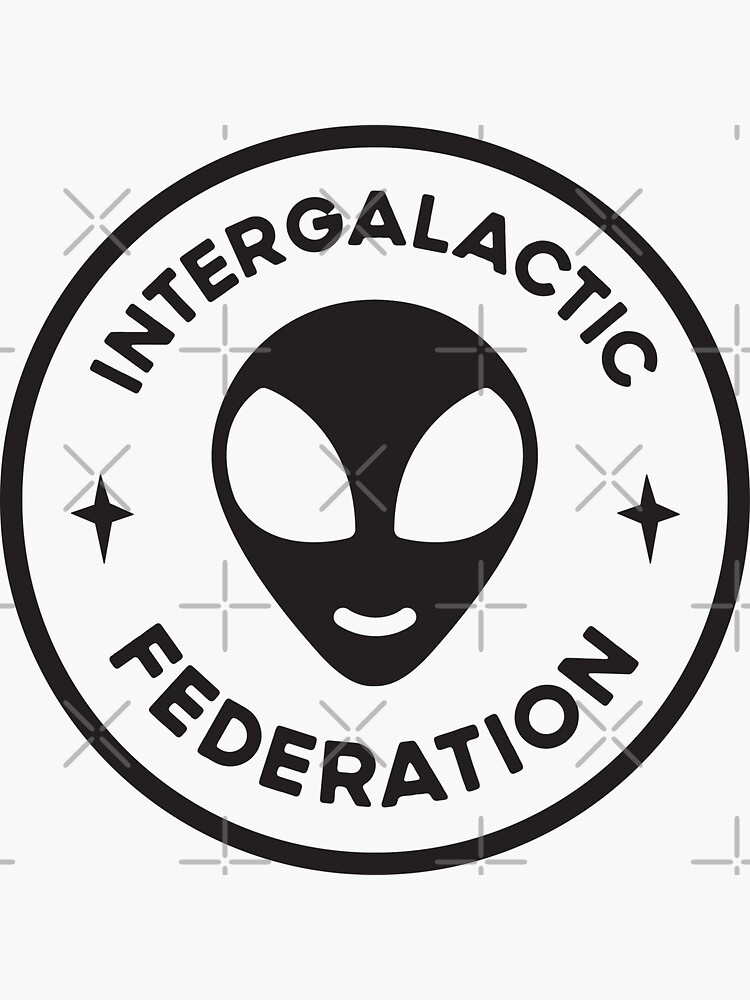 "Intergalactic Federation Alien Logo" Sticker by DoomSalad | Redbubble