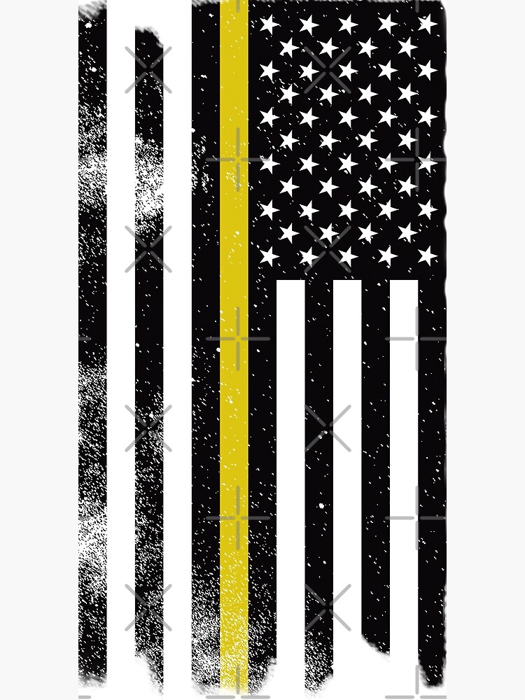 "Distressed Thin Yellow Line 911 Dispatcher Support American Flag" Art ...