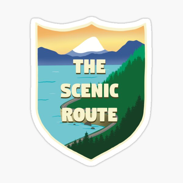 "The Scenic Route" Sticker for Sale by RainyDayArts | Redbubble