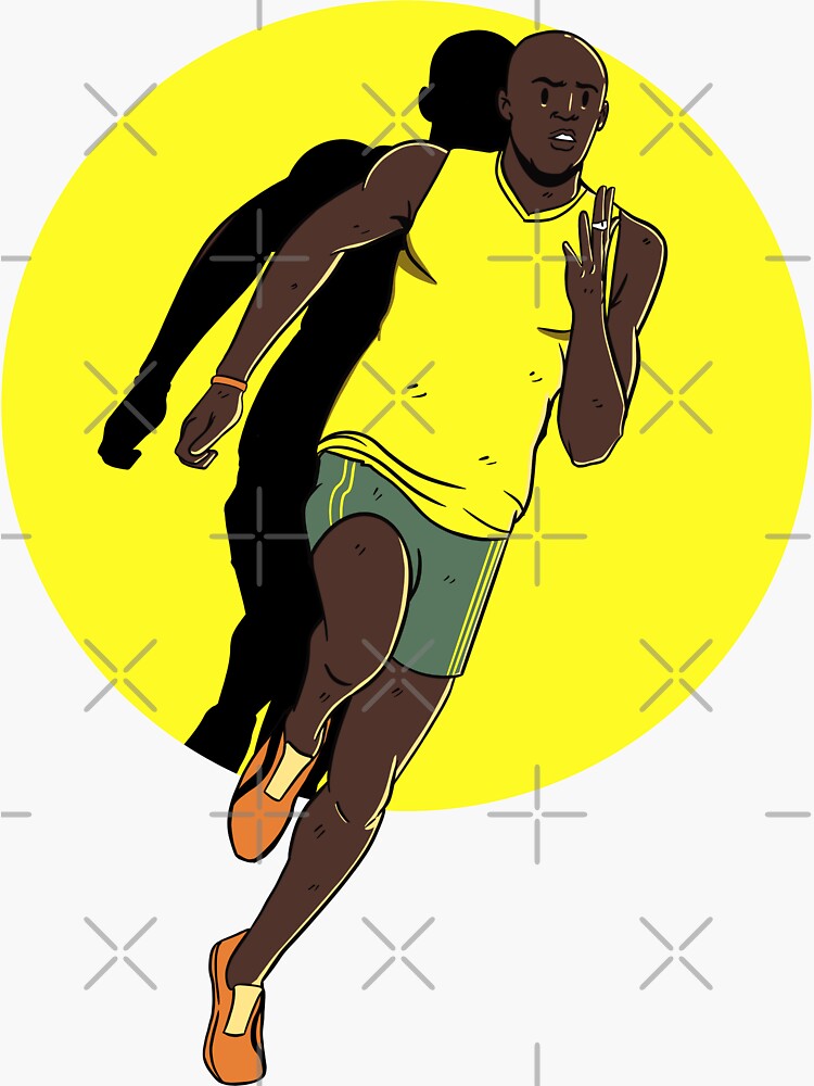 "Usain Bolt" Sticker by Artthree | Redbubble