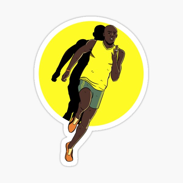"Usain Bolt" Sticker by Artthree | Redbubble