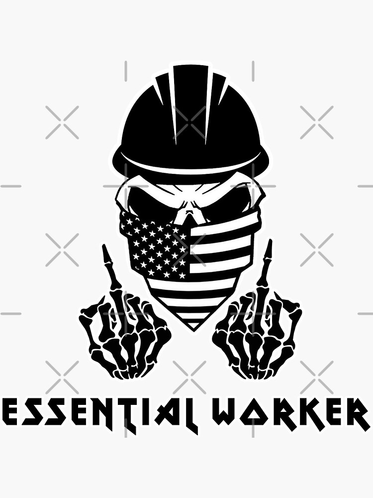 "Essential Worker - Construction Worker" Sticker for Sale by unionpride ...