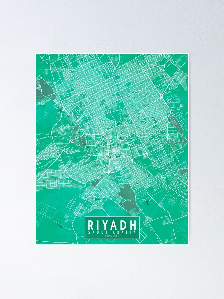 "Riyadh City Map of Saudi Arabia - Watercolor" Poster by deMAP | Redbubble