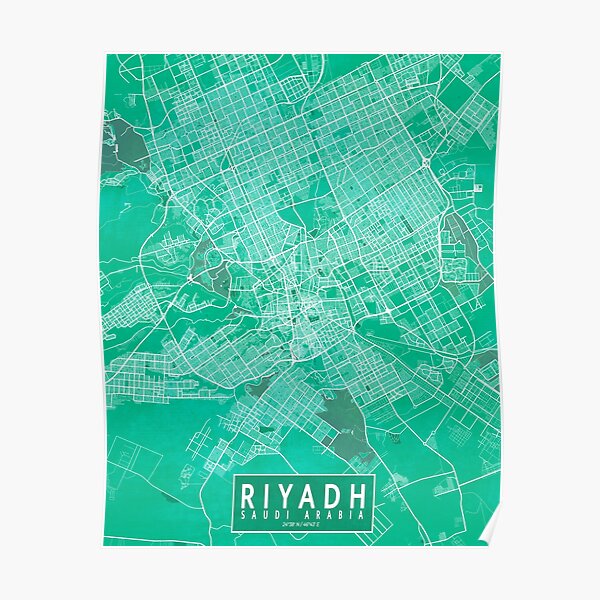 "Riyadh City Map of Saudi Arabia - Watercolor" Poster by deMAP | Redbubble