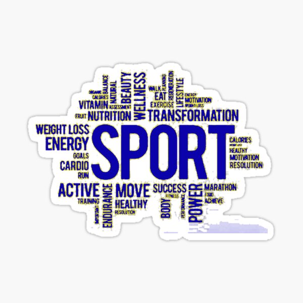 "Sport Word Cloud Lettering Text Arts Quotes" Sticker for Sale by ...