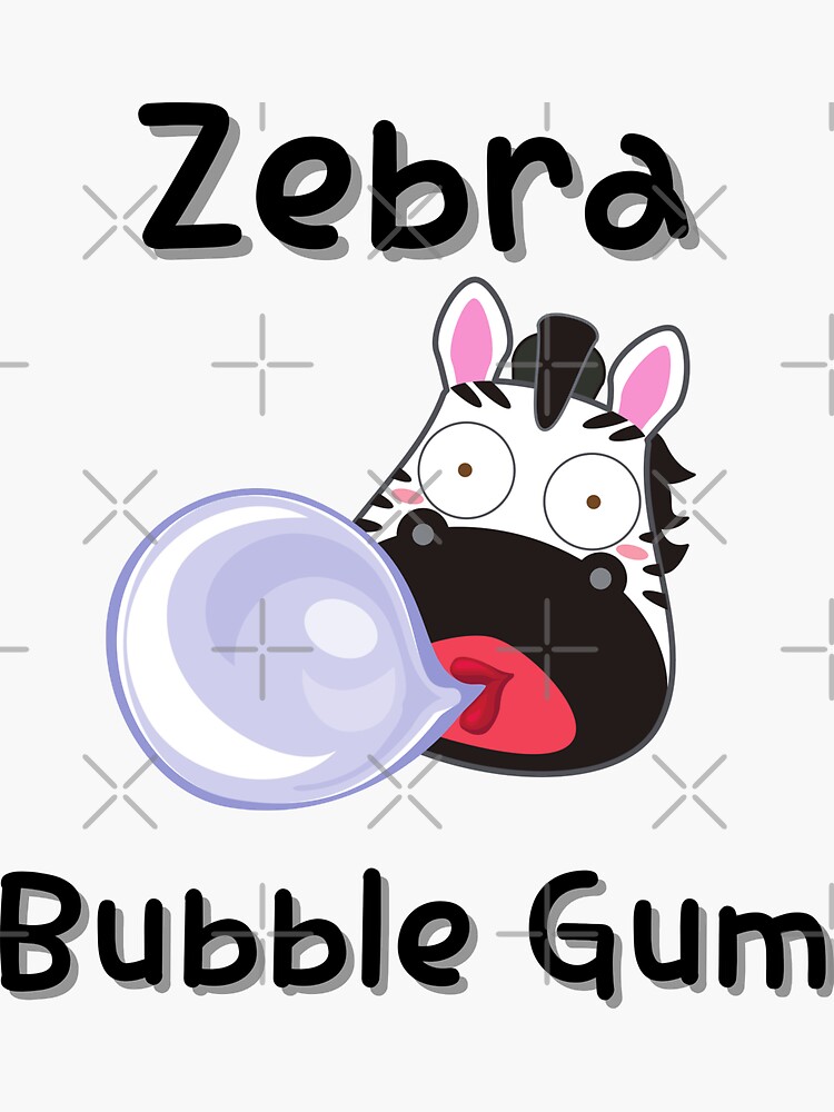 "Zebra Bubble Gum" Sticker for Sale by MommyMiu | Redbubble