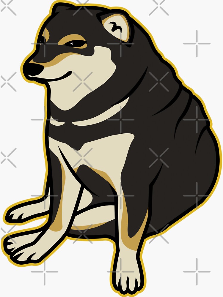 "Black Shiba Cheems" Sticker by Rzera- | Redbubble