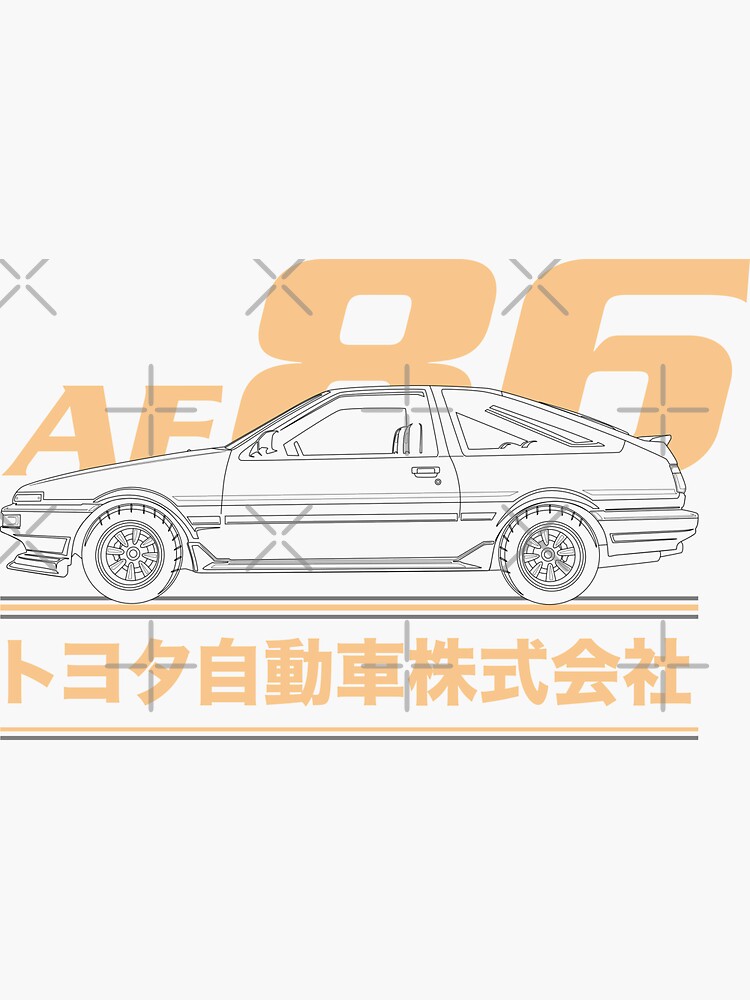 "Toyota AE86" Sticker by ShinobiKyro | Redbubble