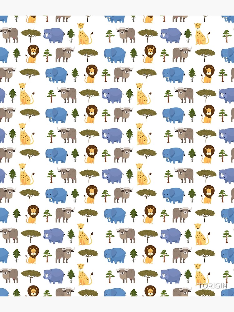 "Big Five Safari Animals cartoon" Poster by TORIGIN | Redbubble