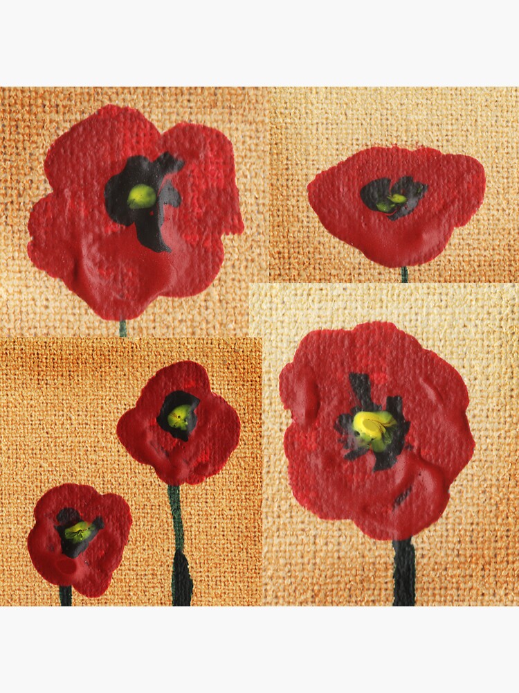 "Collage With Red Poppies" Sticker for Sale by IrinaSztukowski | Redbubble