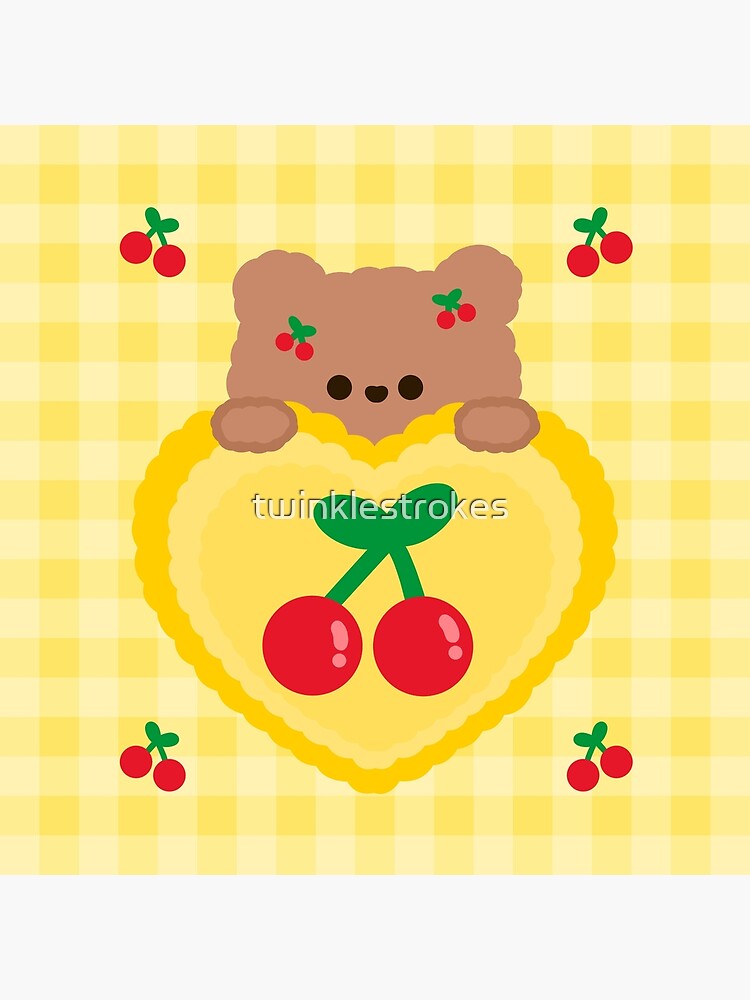 "Little Cherry Bear" Poster by twinklestrokes | Redbubble