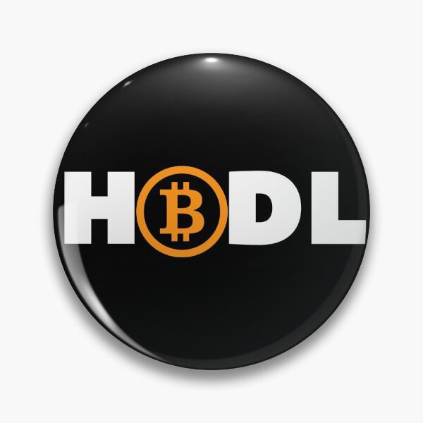 "HODL Text with Bitcoin Logo" Pin for Sale by WonderLeee | Redbubble