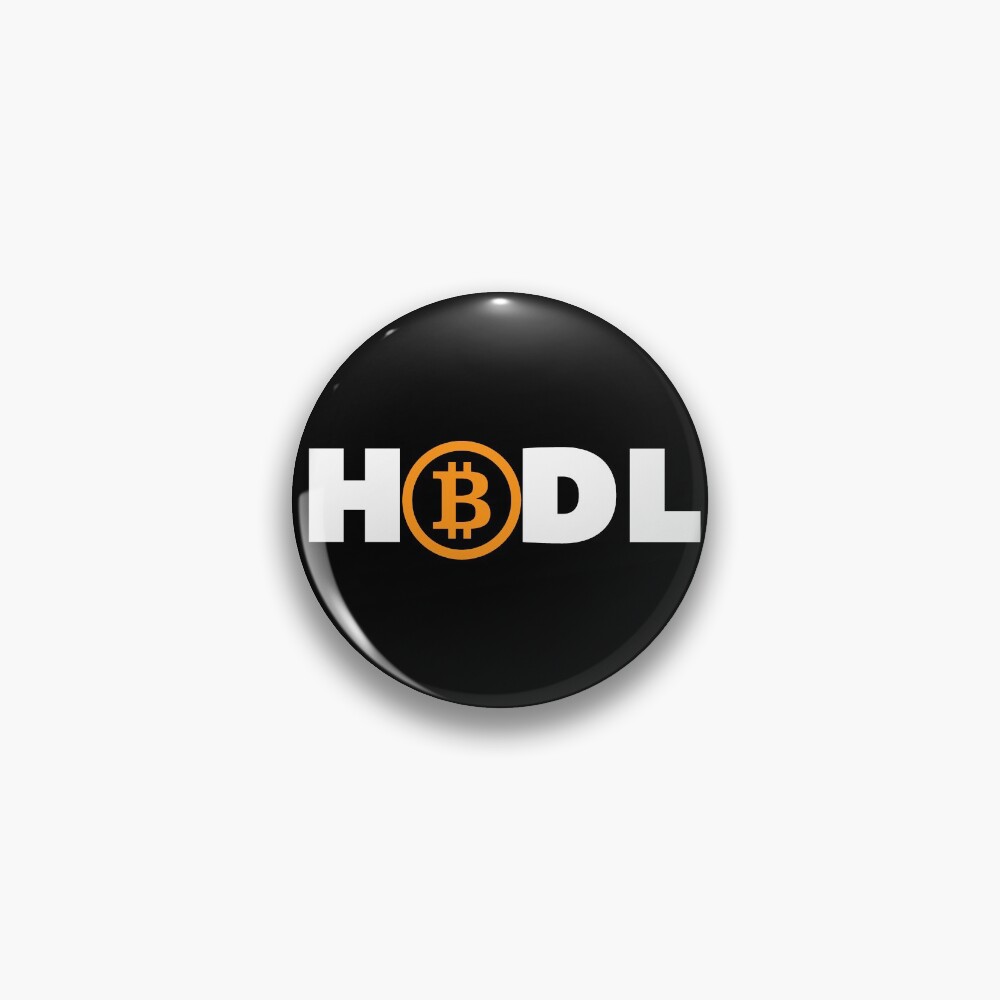 "HODL Text with Bitcoin Logo" Pin for Sale by WonderLeee | Redbubble