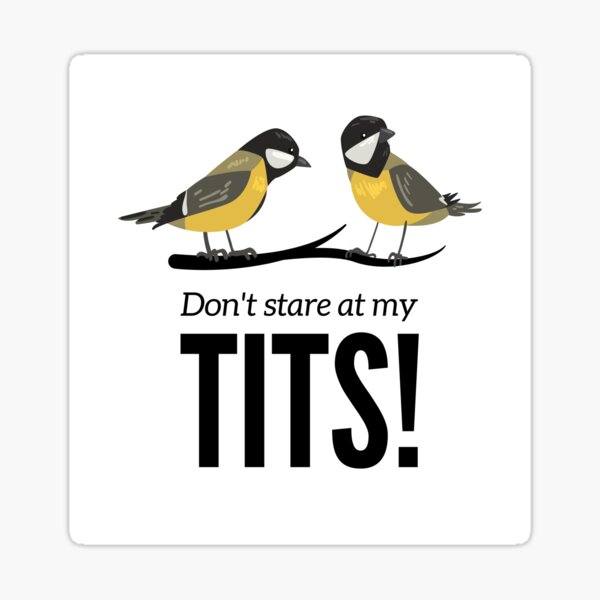 "Do not stare at these Lovely Tits (Birds of course) " Sticker by ...