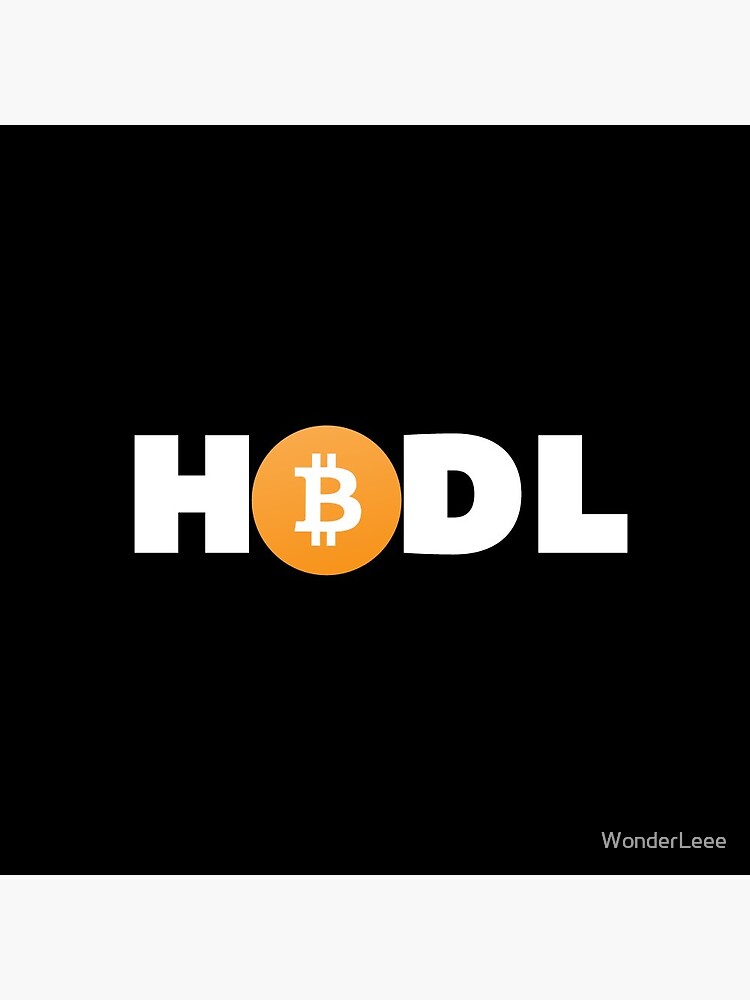 "HODL Text with Bitcoin Logo" Pin for Sale by WonderLeee | Redbubble