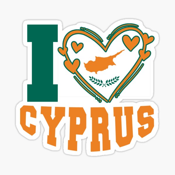 "I Love Cyprus for men and women" Sticker by Mycrazydesign | Redbubble