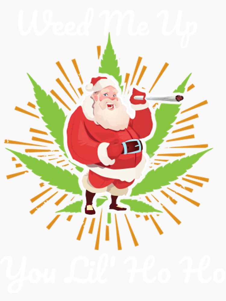 "Pot Leaf Marijuana Santa Claus Ugly Christmas" Sticker for Sale by ...