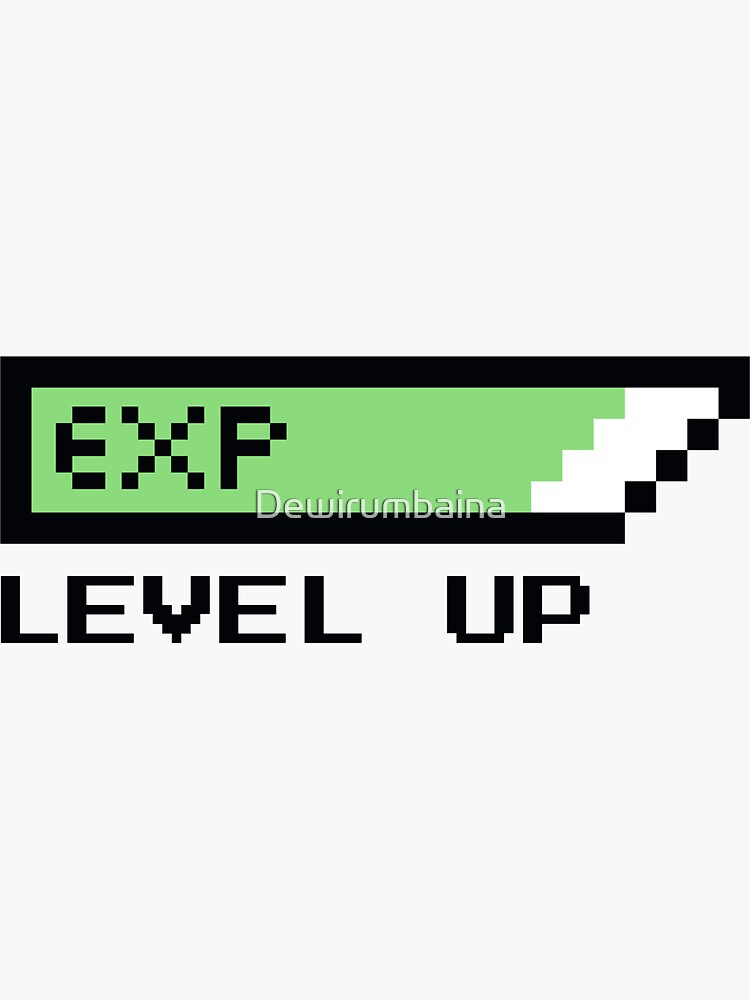 "EXP Bar Level Up" Sticker for Sale by Dewirumbaina | Redbubble