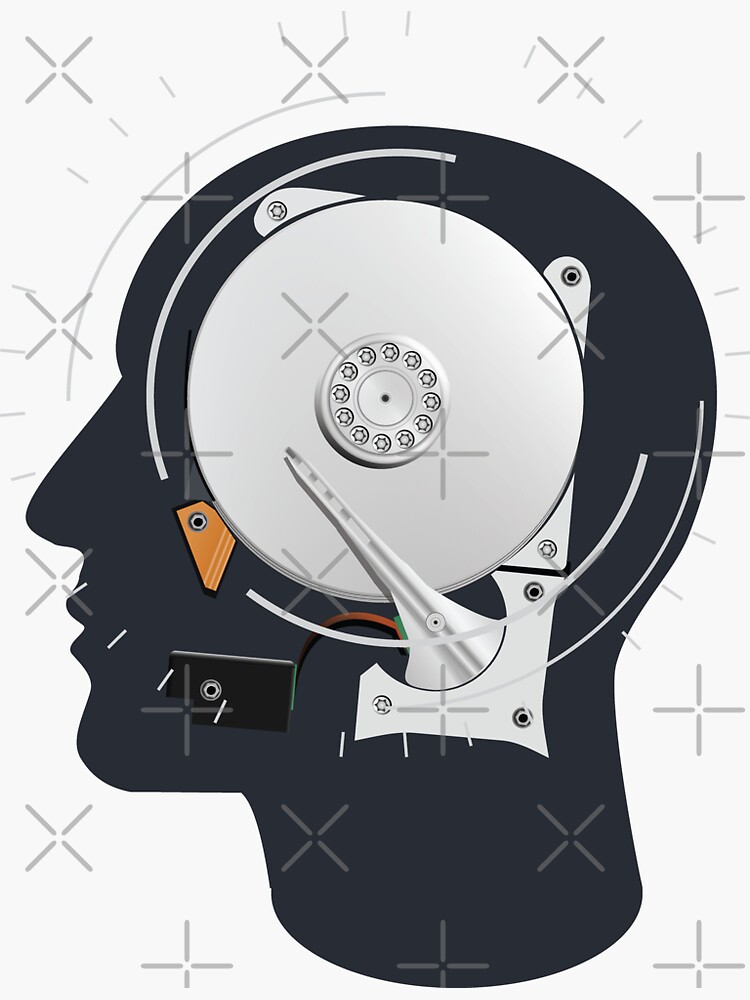 "Human Brain Hard Disk Memory" Sticker for Sale by artado | Redbubble