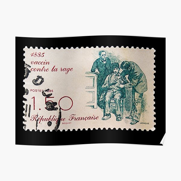 "Postage stamp to celebrate rabies vaccine" Poster for Sale by Photopat ...
