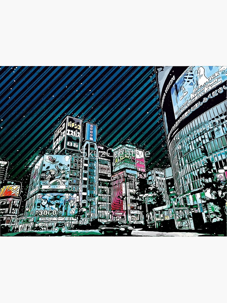 Lámina fotográfica «Tokyo City Neo dibujo ilustración manga» de ...