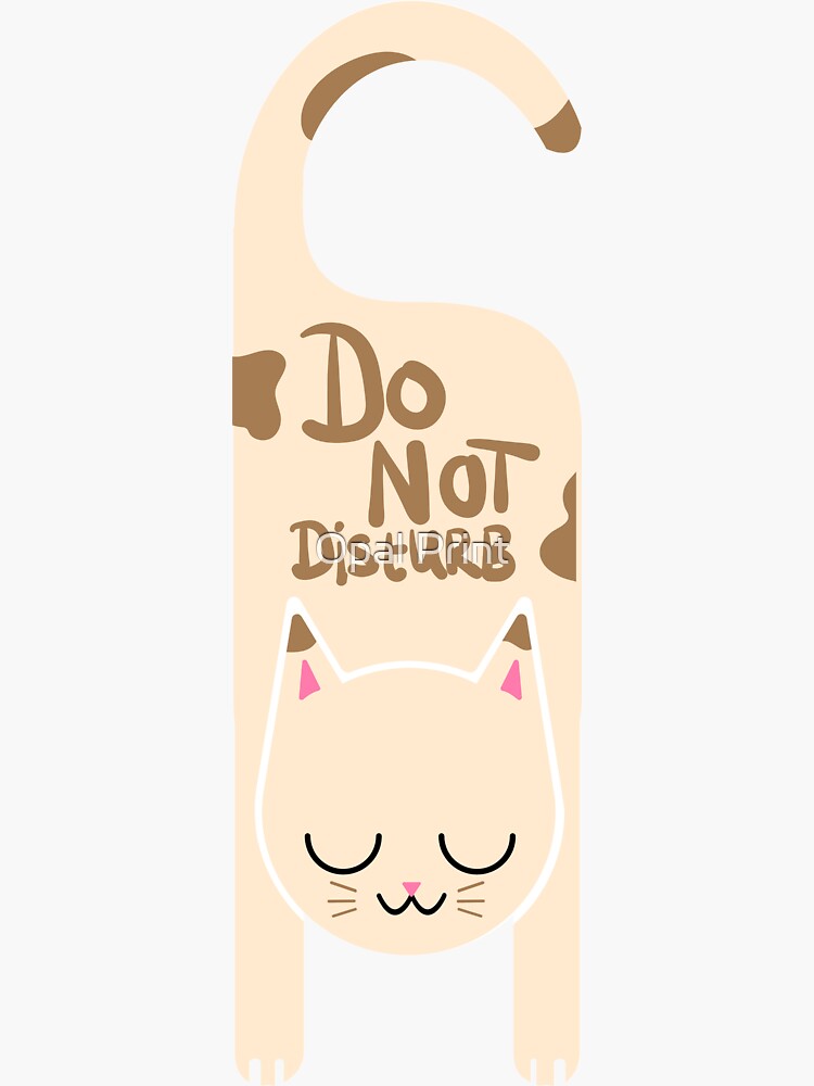 "Do Not Disturb Pink Cute Cat" Sticker by UniqueFashionTe | Redbubble