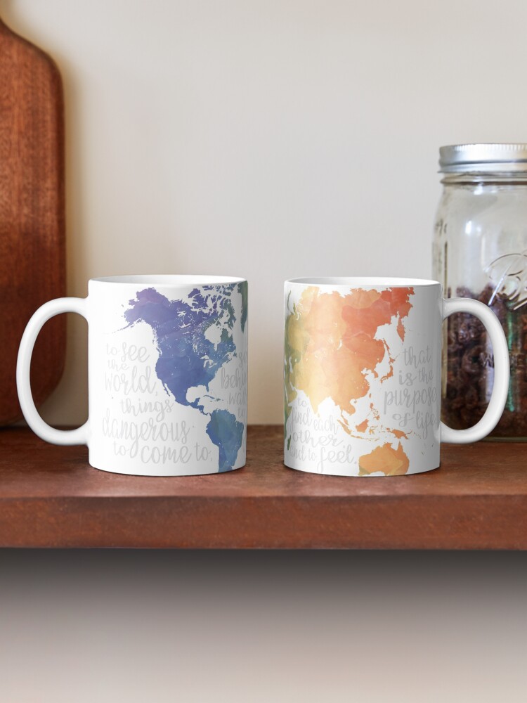 "Walter Mitty Life Motto - World Map" Coffee Mug by Anneontherox ...