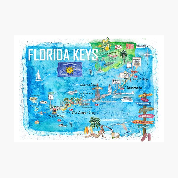 Lámina fotográfica «Florida Keys Key West Marathon Key Largo Póster ...