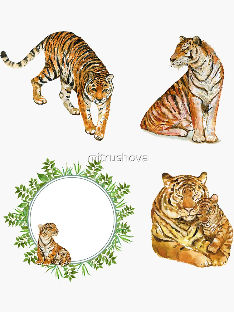 "Stickers with tigers" Sticker for Sale by mitrushova | Redbubble