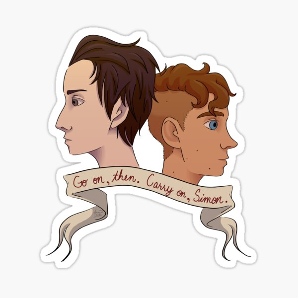 "Carry On, Simon" Sticker by adirksdoesart | Redbubble