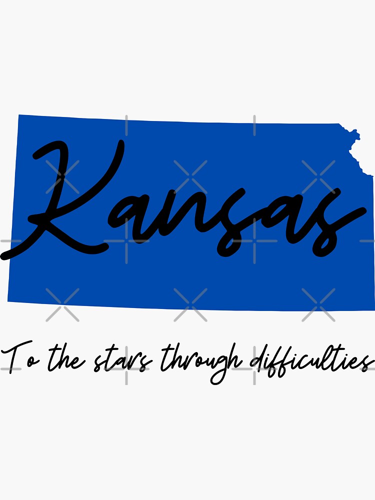 "Kansas State Motto To the stars through difficulties" Sticker for Sale ...