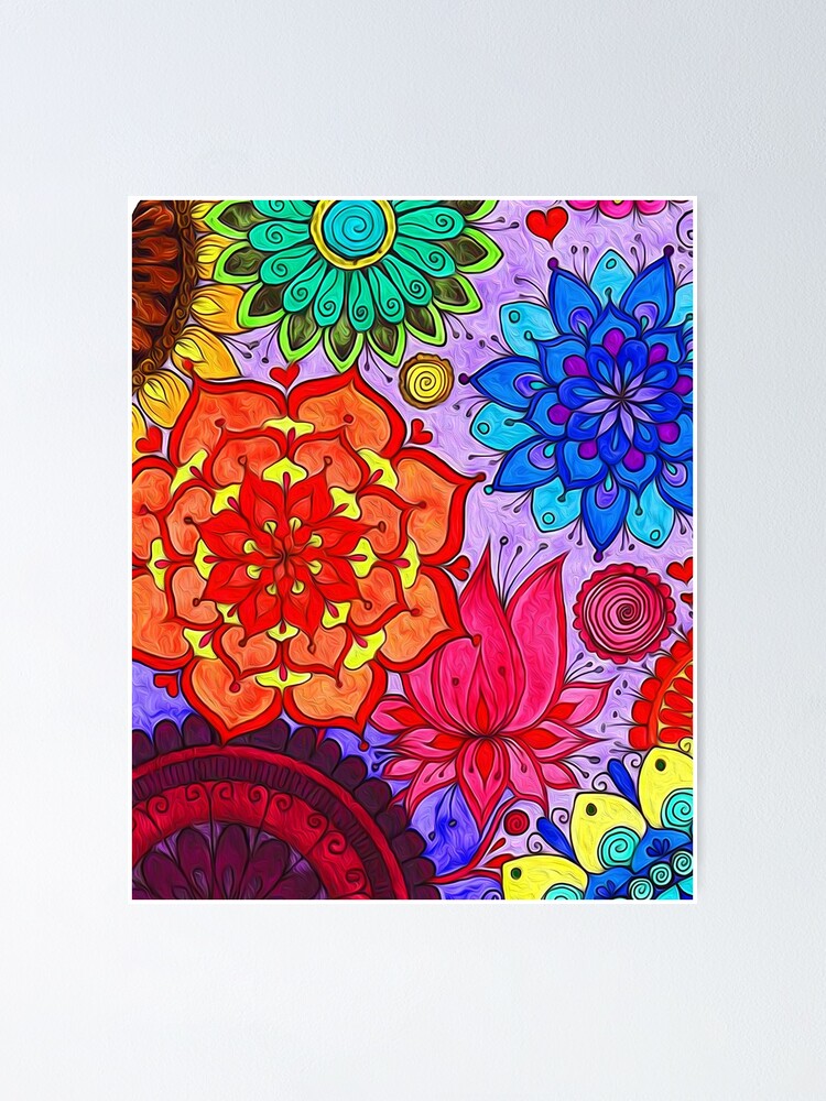 "Multicolored Zentangle " Poster for Sale by MrsCupp | Redbubble