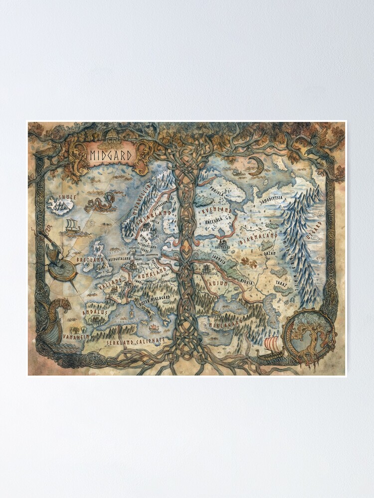 "Midgard (Gods of the Ragnarok Era)" Poster for Sale by MattLarkinBooks ...