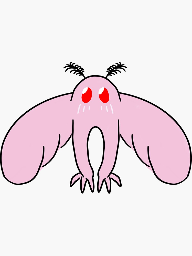 "Cute Mothman Sticker -- Pink Pastel" Sticker by localcryptidboi ...