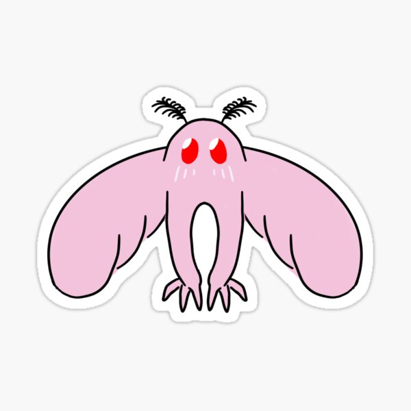 "Cute Mothman Sticker -- Pink Pastel" Sticker by localcryptidboi ...