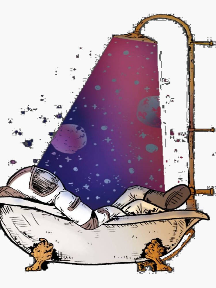 "ASTRONAUT BATH" Sticker for Sale by MihaiHaveArt | Redbubble
