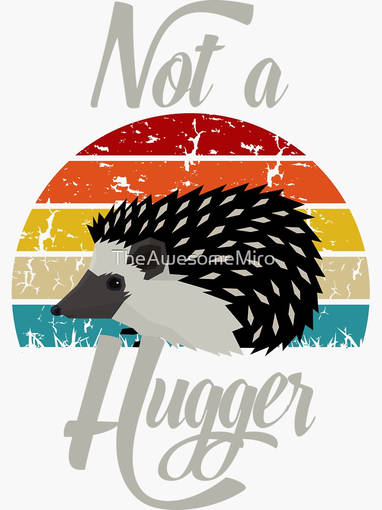 "Not really a hugger - VINTAGE SUNSET Hedgehog" Sticker for Sale by ...