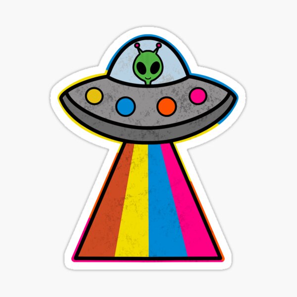 "Alien Rainbow Abduction " Sticker by Milasneeze | Redbubble