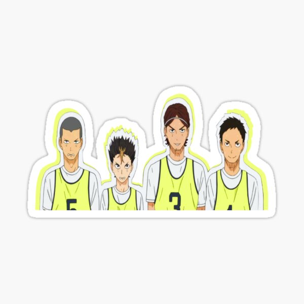 "Tanaka, Nishinoya, Asahi, Daichi - Haikyuu" Sticker for Sale by ...