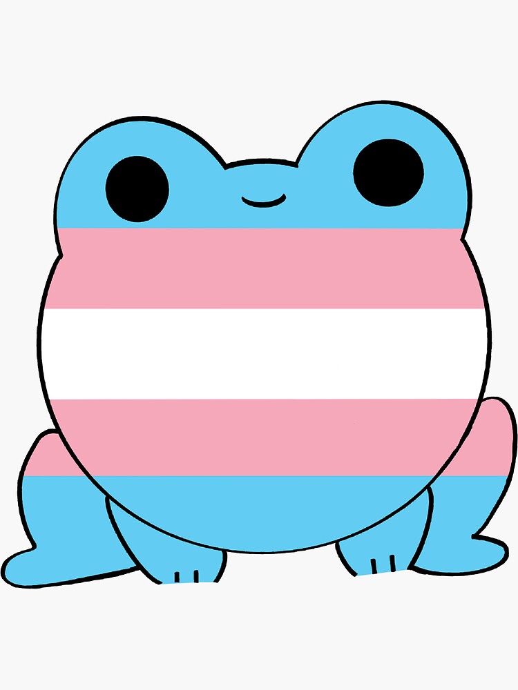 "Trans Frog " Sticker for Sale by Nonbinaryfrog | Redbubble