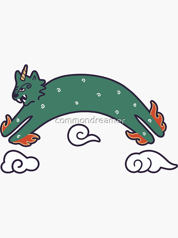 "Korean unicorn lion Heatae " Sticker for Sale by commondreamer | Redbubble